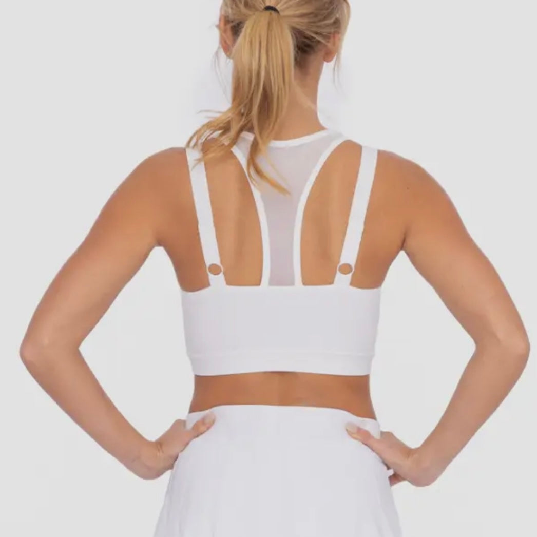 White Mesh Razorback Sports Bra – Naturally Namaste365